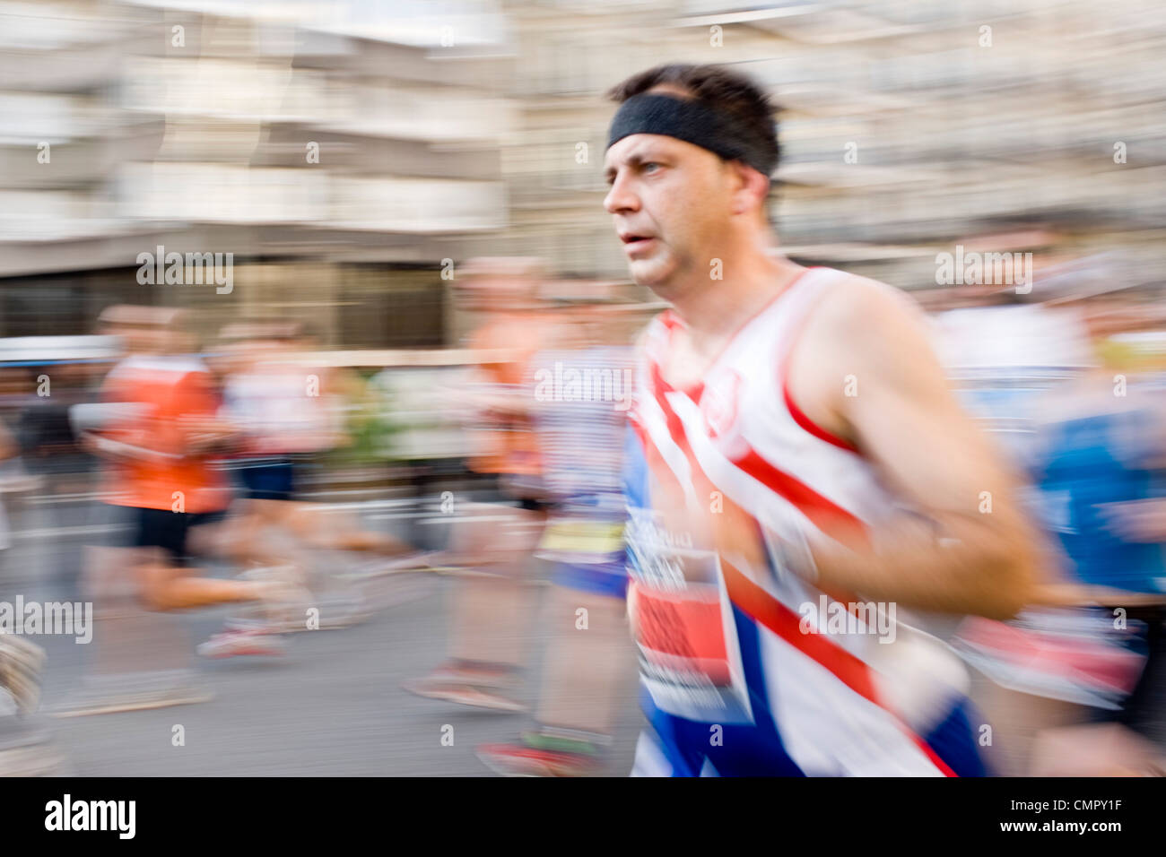 Marathon runner in Barcelona, Spain (2012 Stock Photo - Alamy