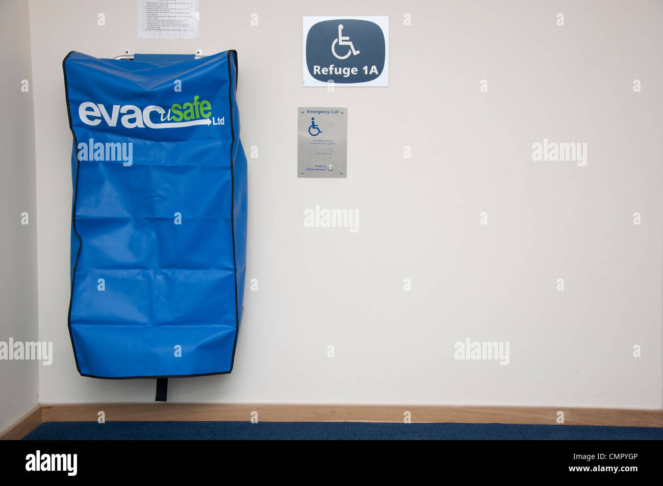 Emergency evacuation equipment for disabled people in a multi storey ...