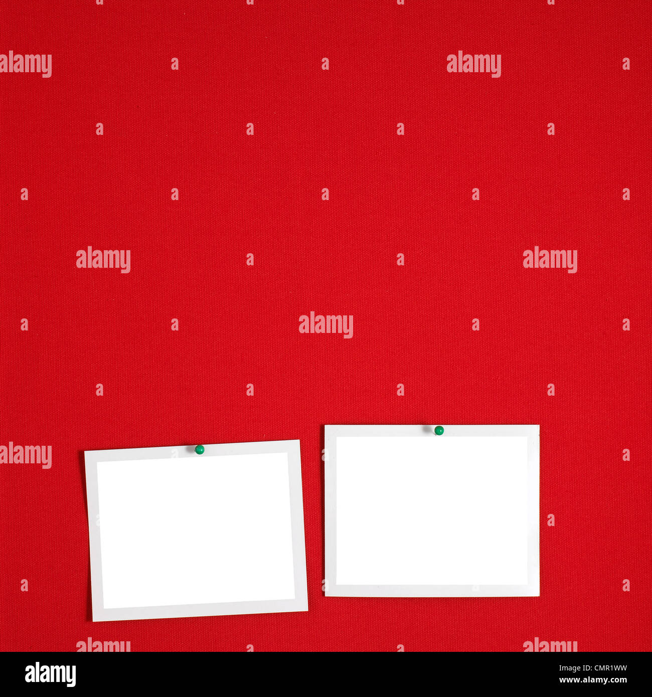 Two Paper Notes on Red Background Stock Photo - Alamy