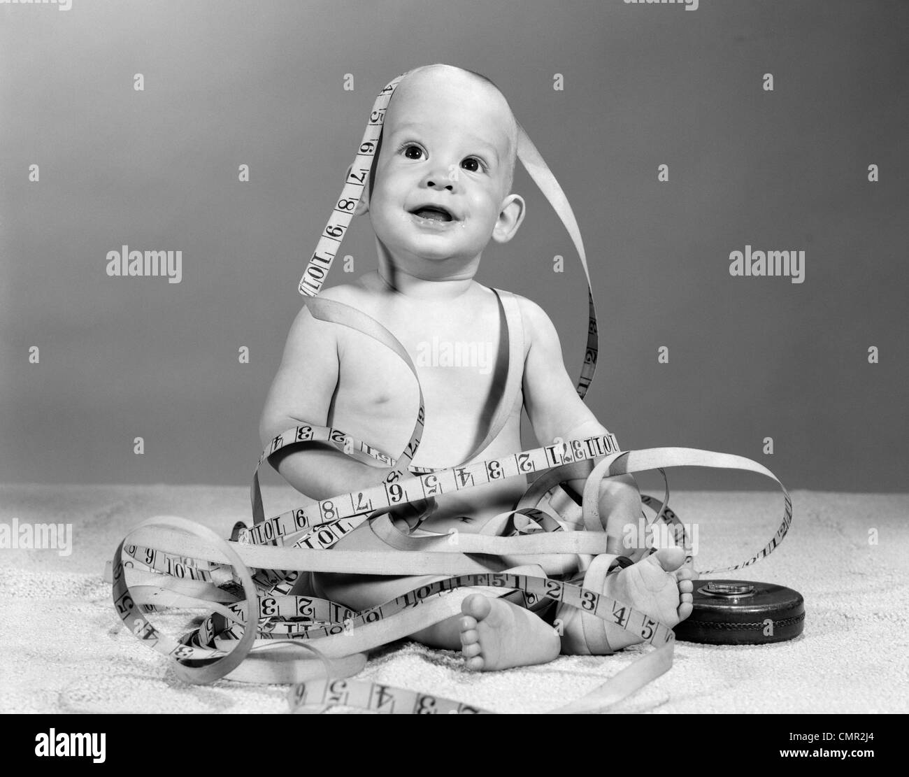 Construction tangled measuring tape Black and White Stock Photos ...