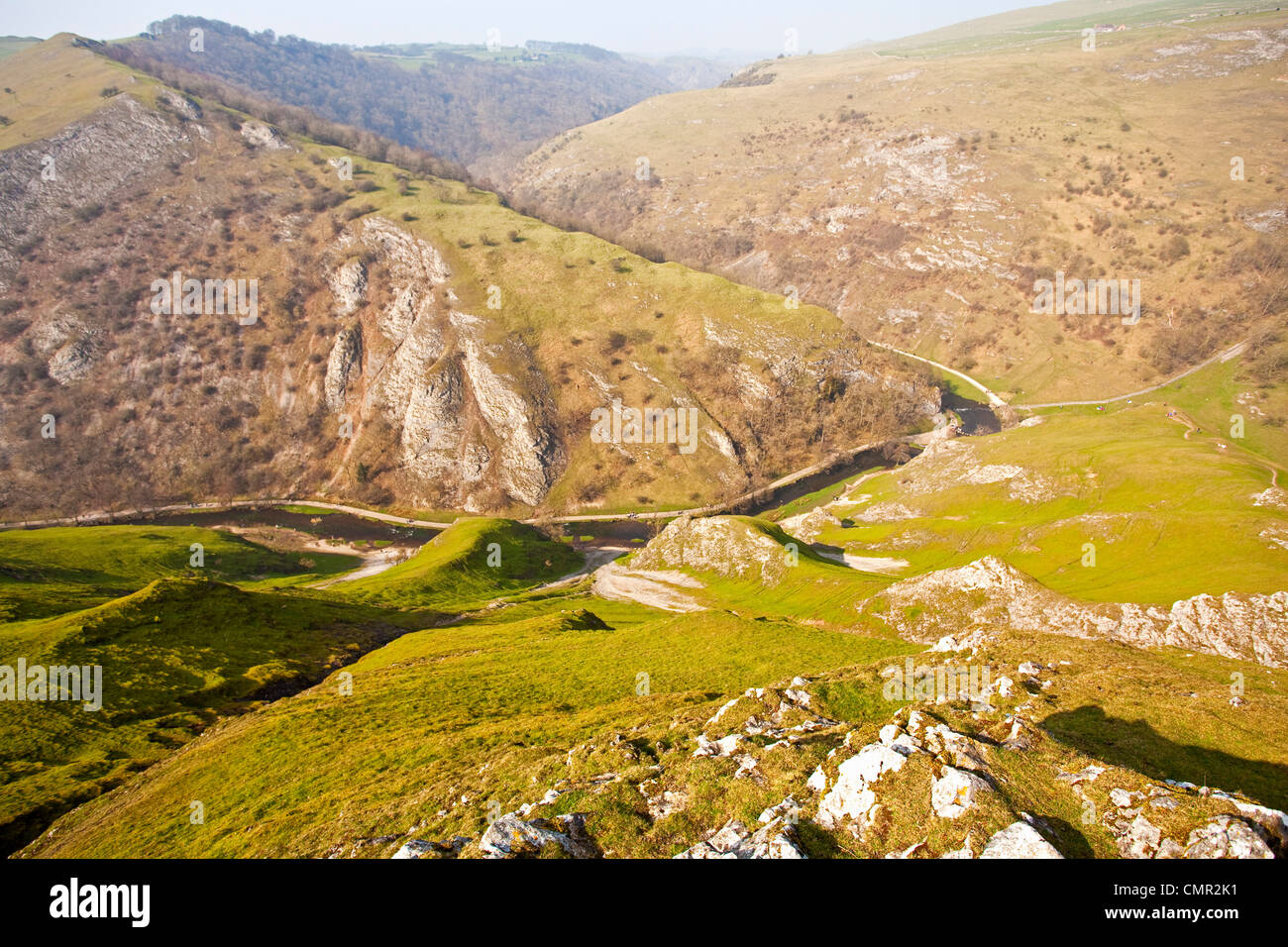 A view over Dovedale from Thorpe Cloud Derbyshire UK Stock Photo - Alamy