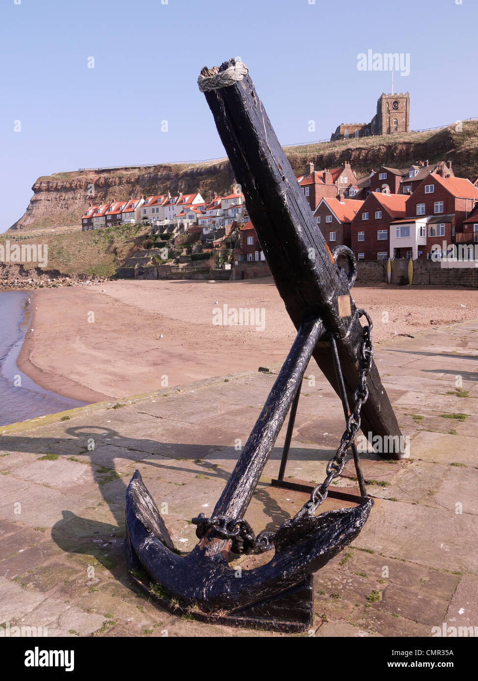 A wooden stock anchor caught in the nets of a fishing vessel in 1981 ...