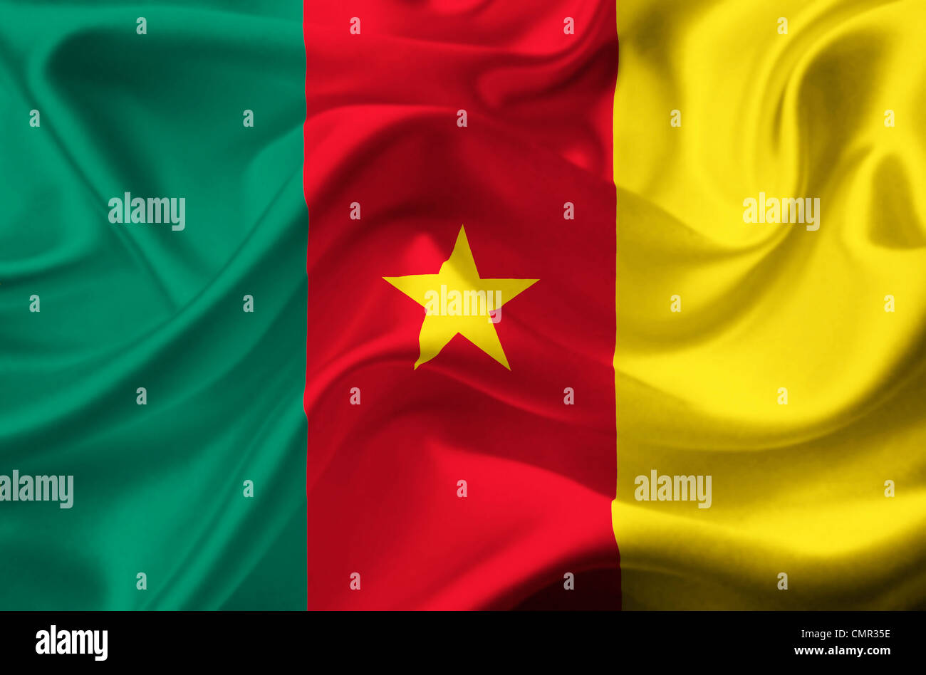 Cameroon waving flag Stock Photo - Alamy