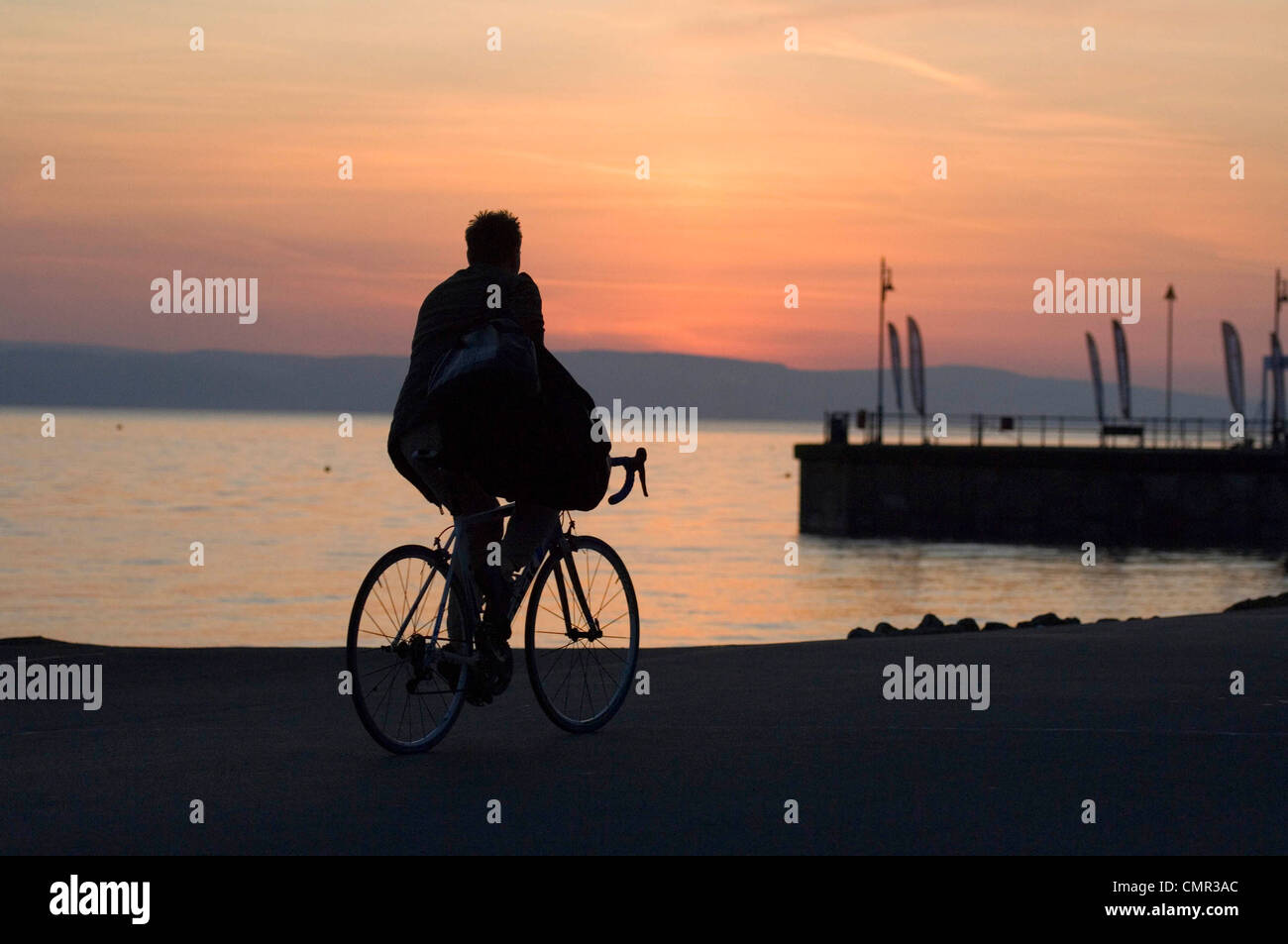 Cyclist heading to compete in today's Mumbles Duathlon event which ...