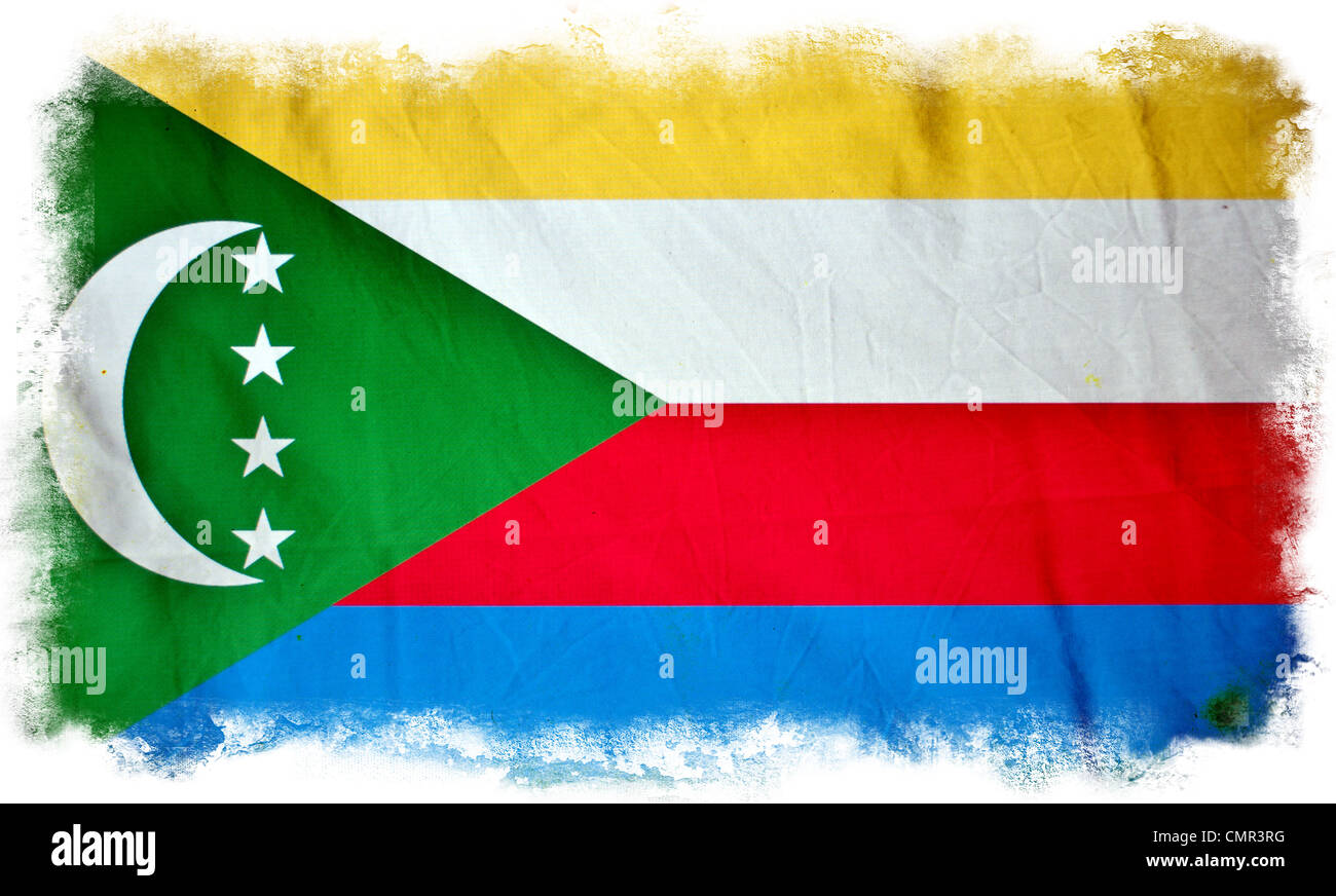 Comorian grunge flag Stock Photo - Alamy