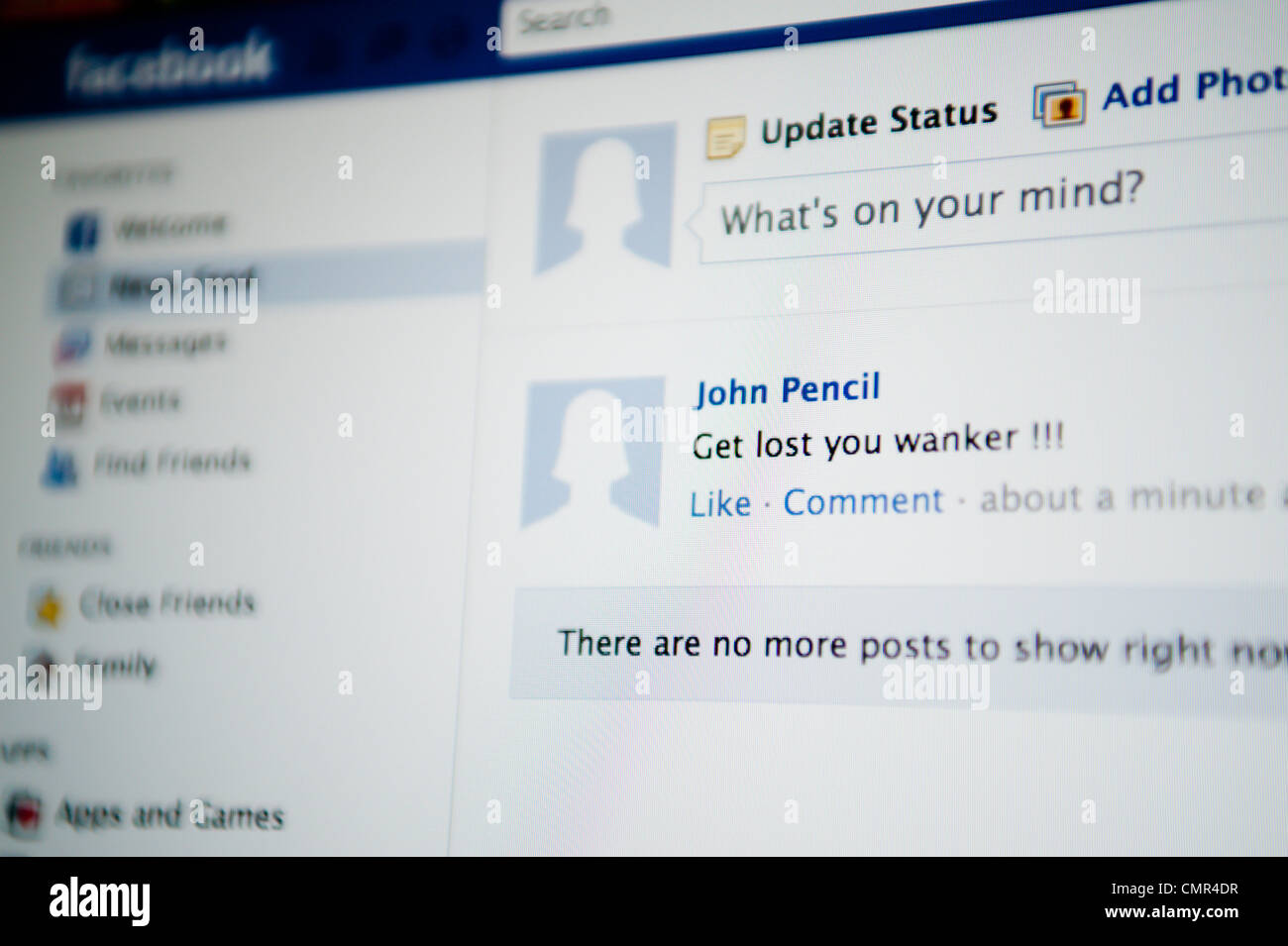 Example of trolling on the internet - get lost you wanker, cyberbully ...