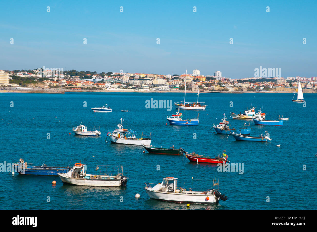 Bay in front of Praia de Ribeira beach Cascais coastal resort near ...