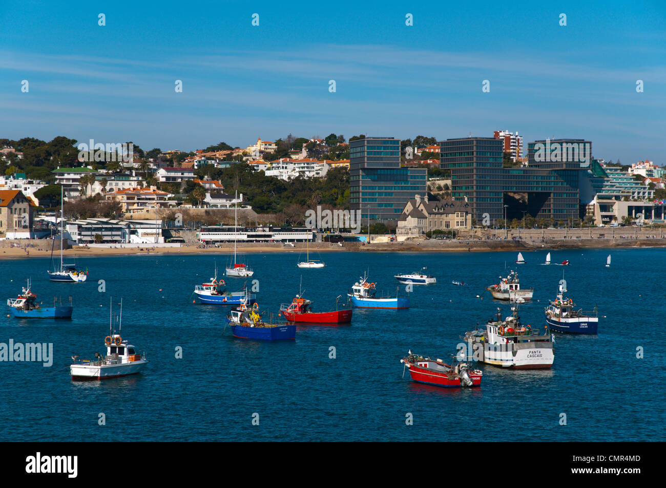 Bay in front of Praia de Ribeira beach Cascais coastal resort near ...