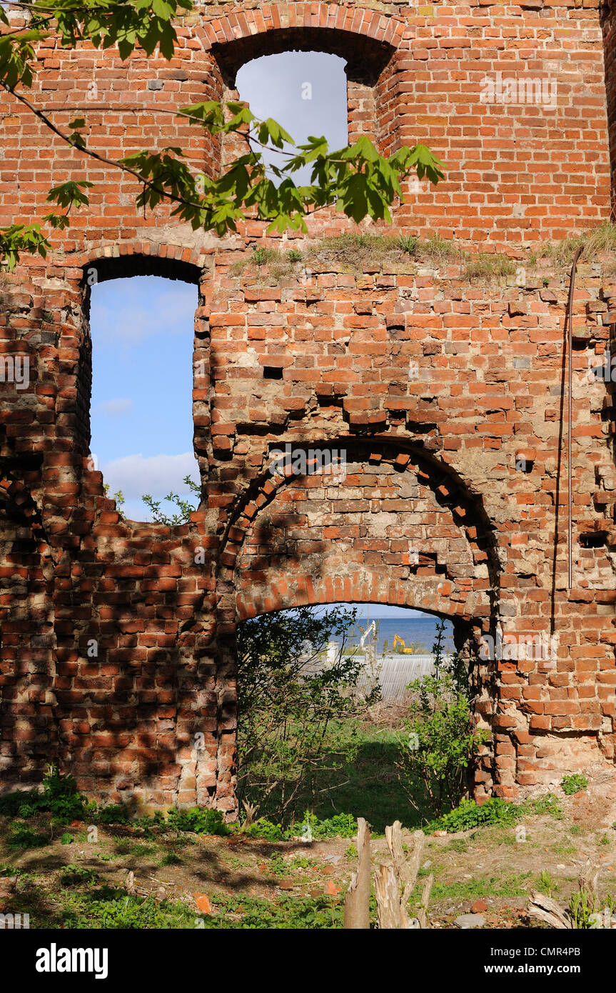 Ruins of Brandenburg castle in Ushakovo, Kaliningrad region. Russia ...