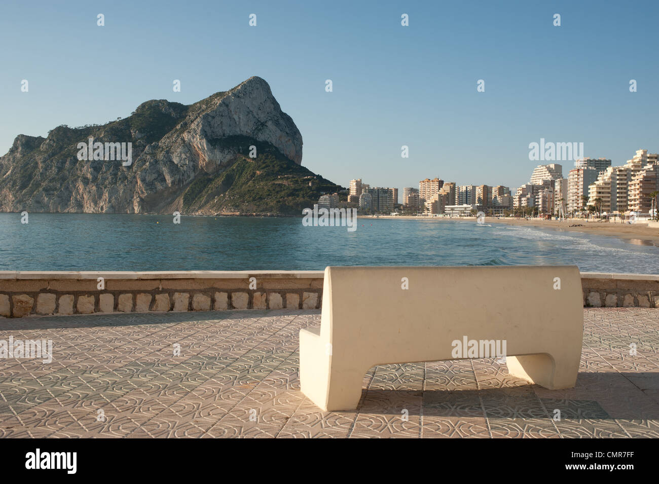 Calpe beach bench hi-res stock photography and images - Alamy