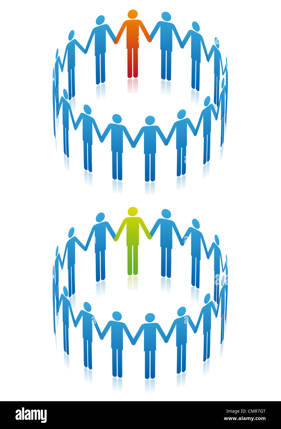 teamwork concept, people in circle, vector background Stock Photo - Alamy