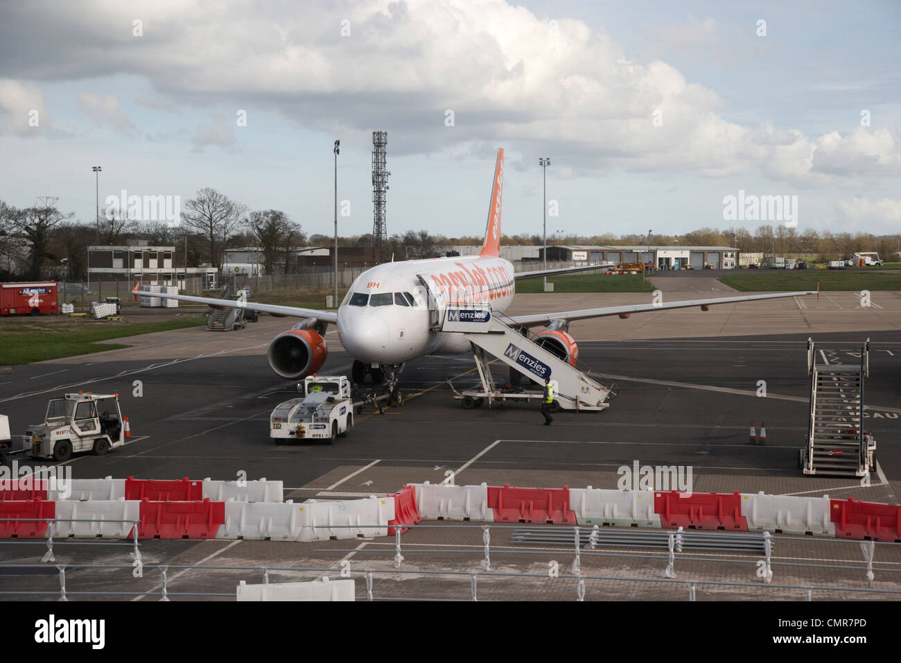 easyjet aircraft parked on remote stand at belfast international ...