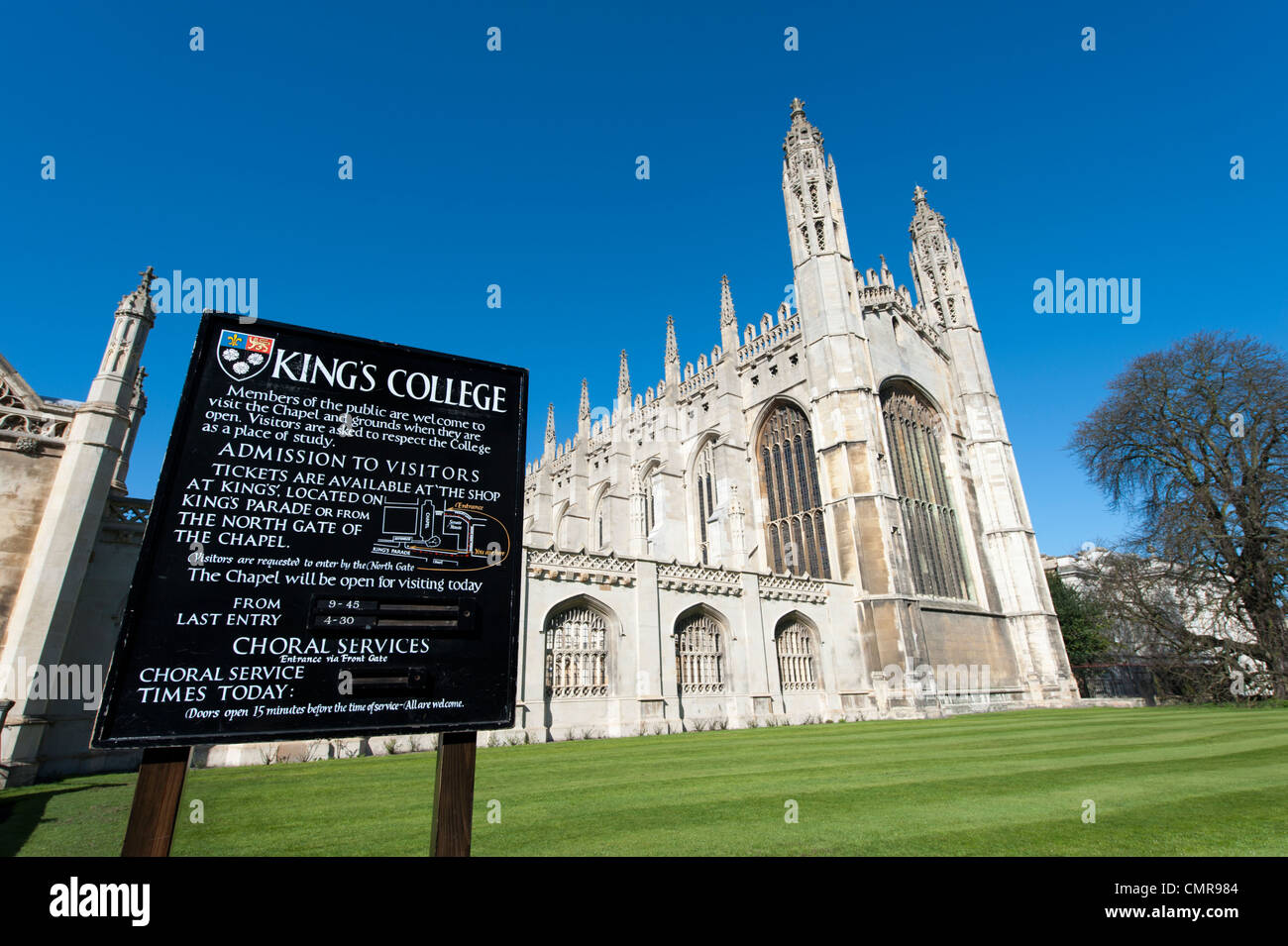 Kings College Chapel Kings Parade Cambridge on sunny spring day Stock ...