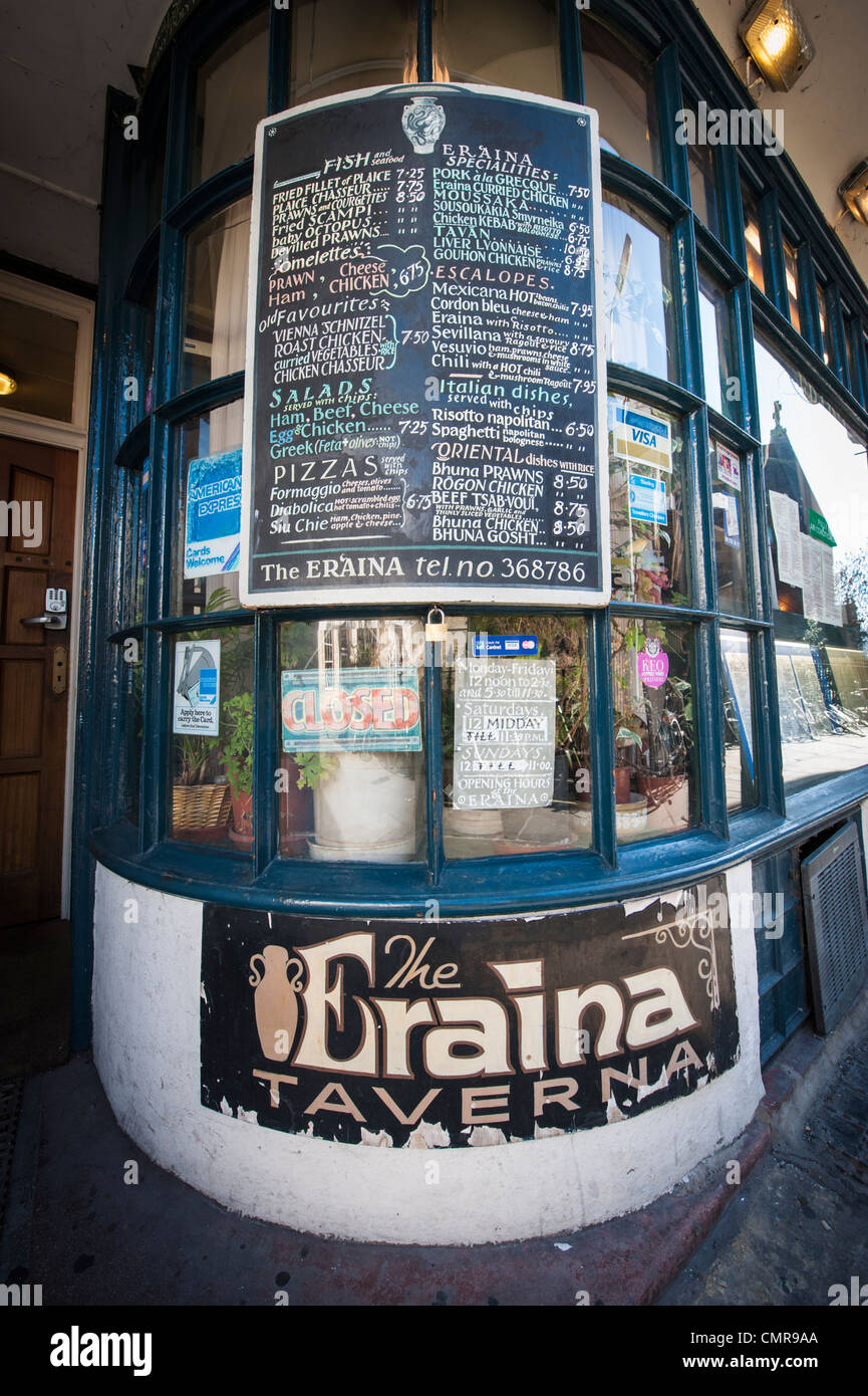 The Eraina Restaurant entrance and sign, Free School Lane Cambridge. A ...