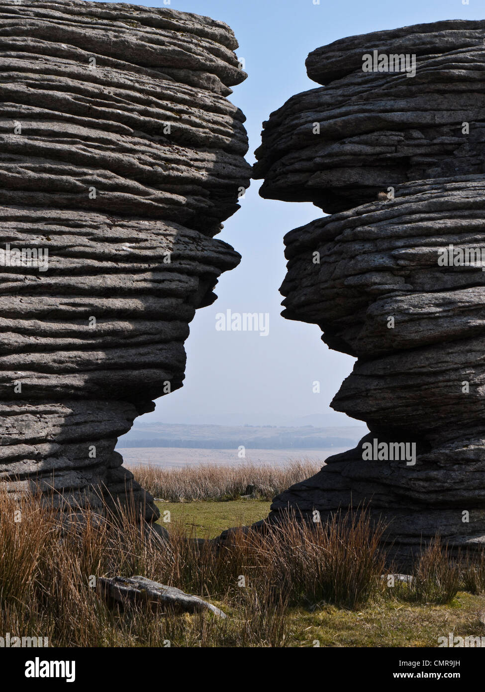 Granite outcrop formations at Watern Tor Dartmoor Devon UK Stock Photo ...