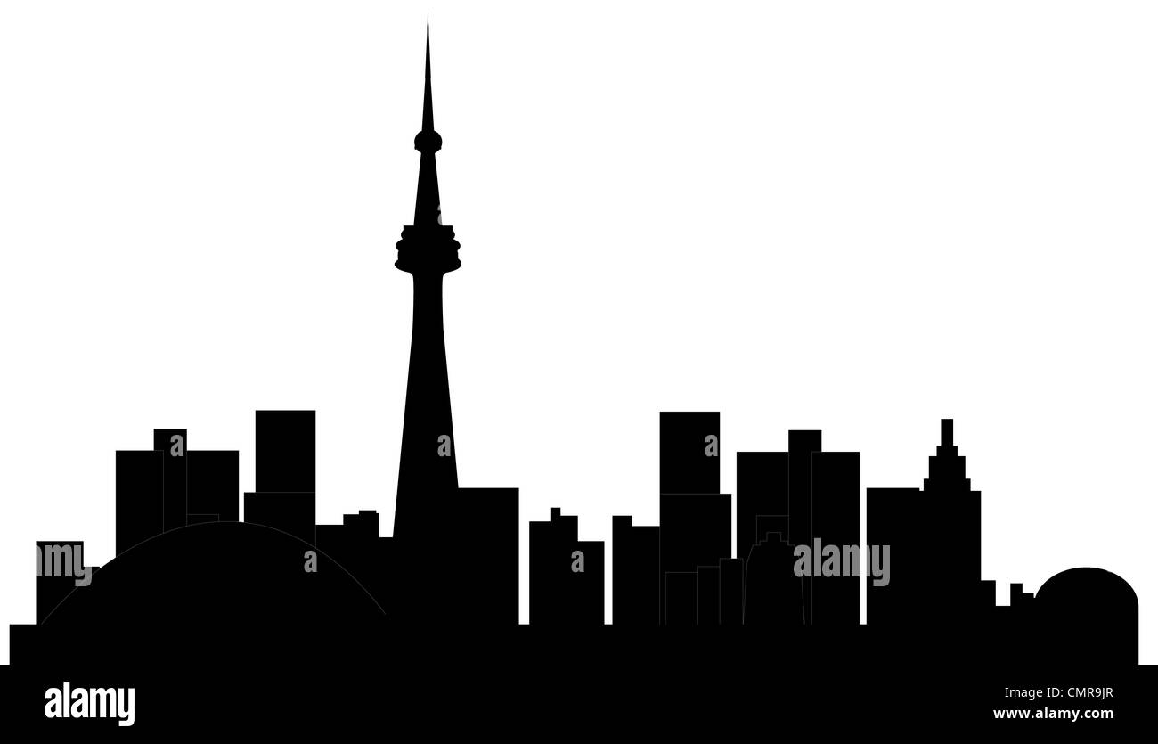 toronto canadian skyline in black and white Stock Photo - Alamy