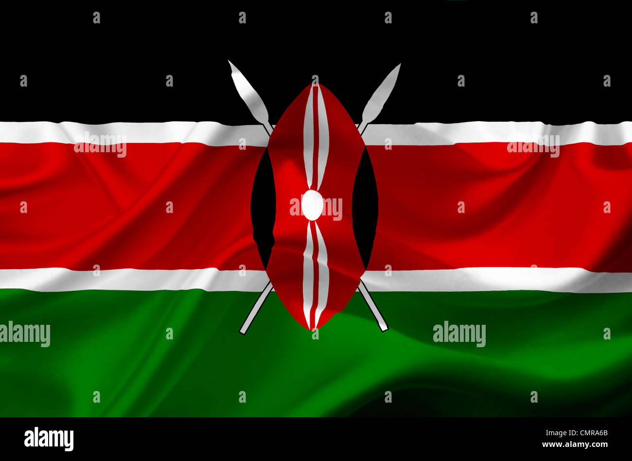 Kenya waving flag Stock Photo - Alamy