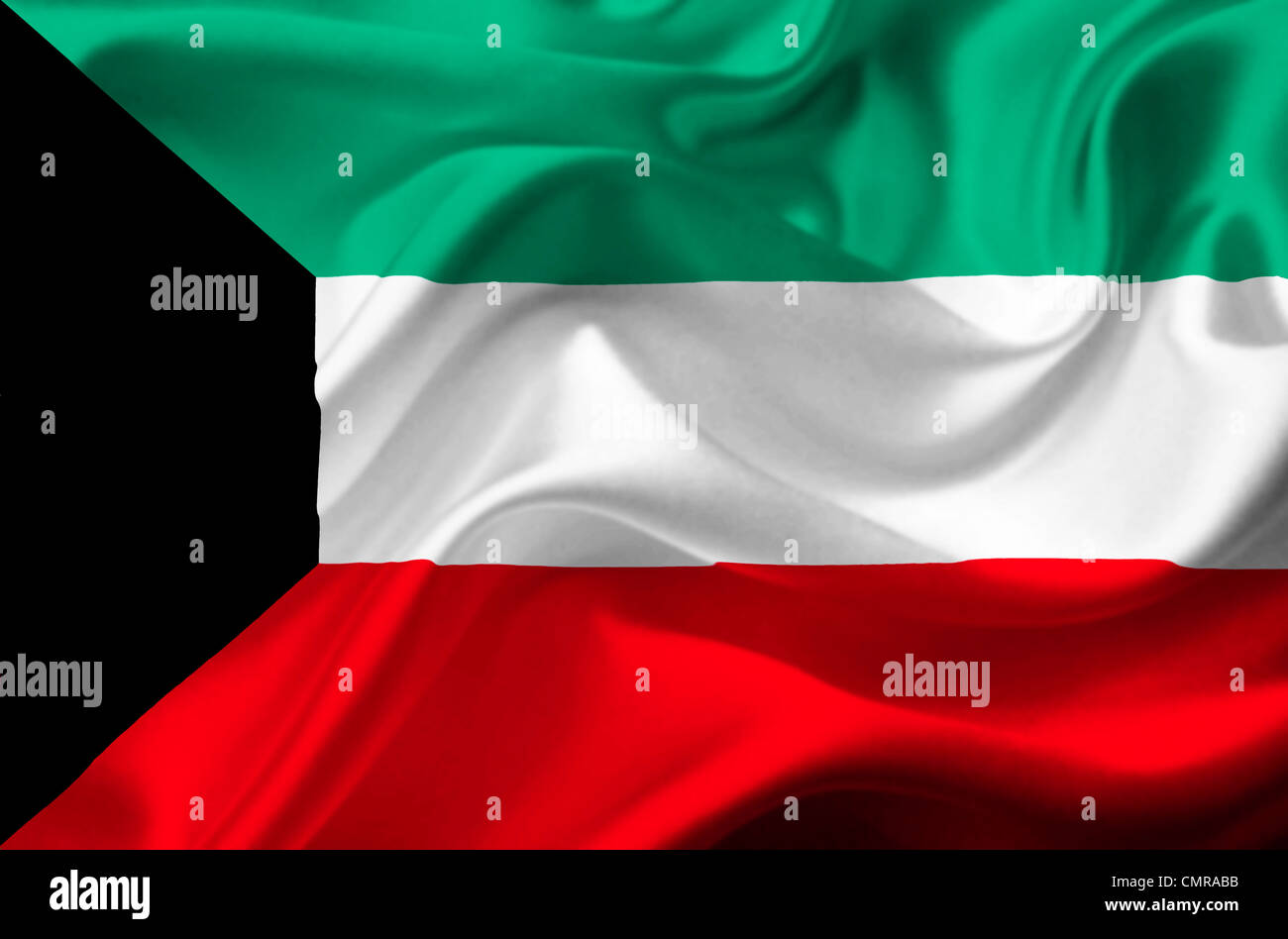 Kuwait waving flag Stock Photo - Alamy