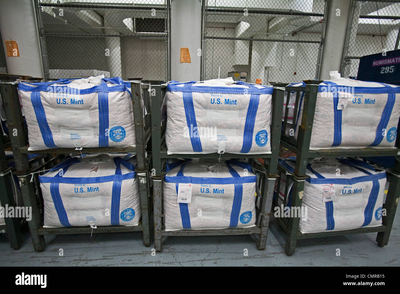 Denver, Colorado - Bags of finished coins ready for distribution at the ...