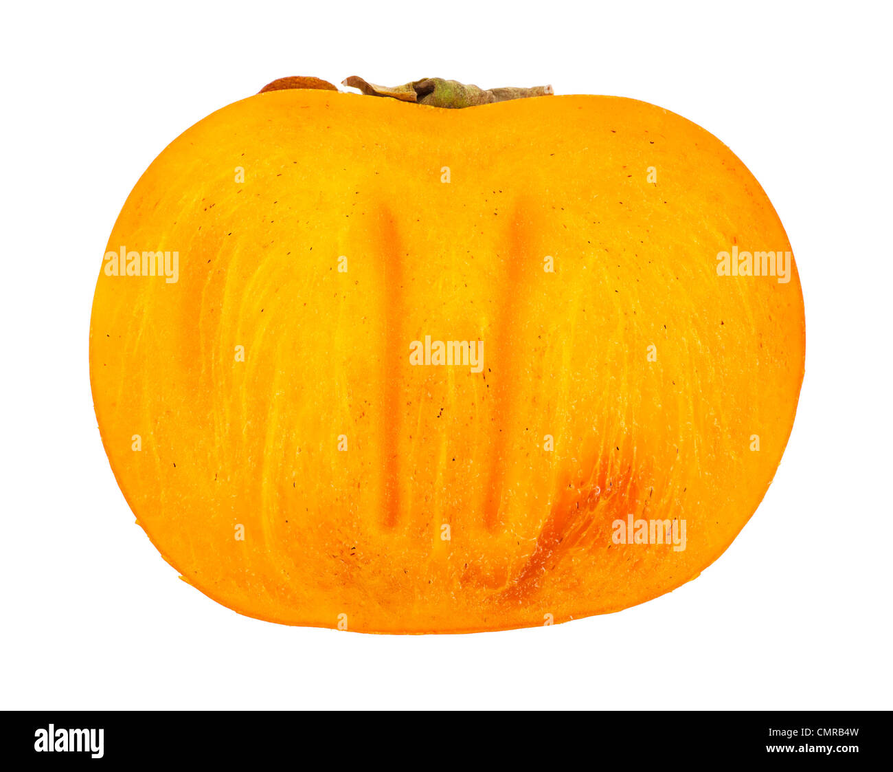 Persimmon cut in half Stock Photo - Alamy