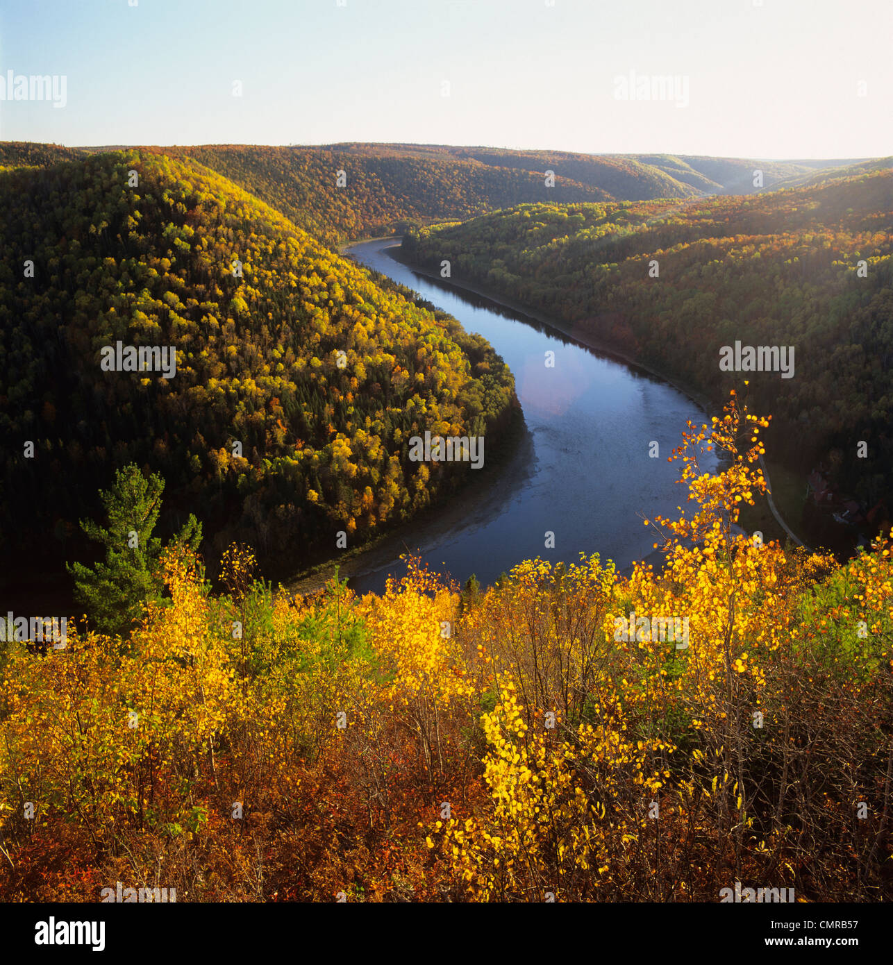 Salmon River in the fall, Gaspe Coast, Quebec Stock Photo - Alamy