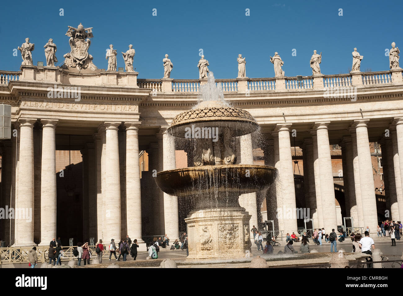 Rome, Italy - Colonnade of Saint Peter square Stock Photo - Alamy