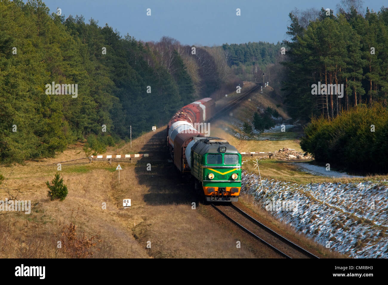 Freight diesel train Stock Photo - Alamy