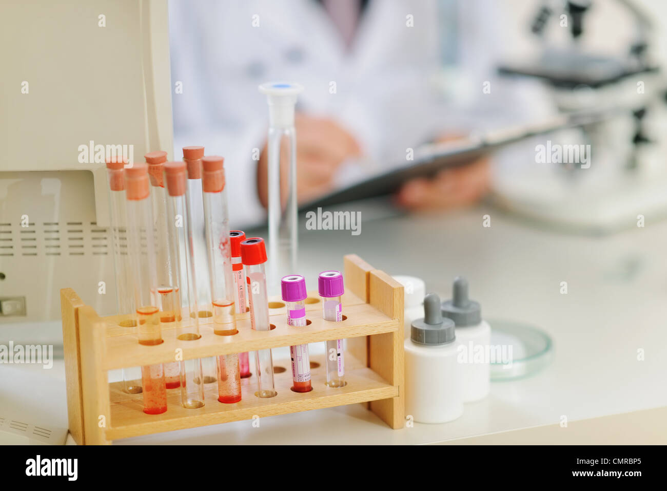 Closeup on table of medical doctor Stock Photo - Alamy