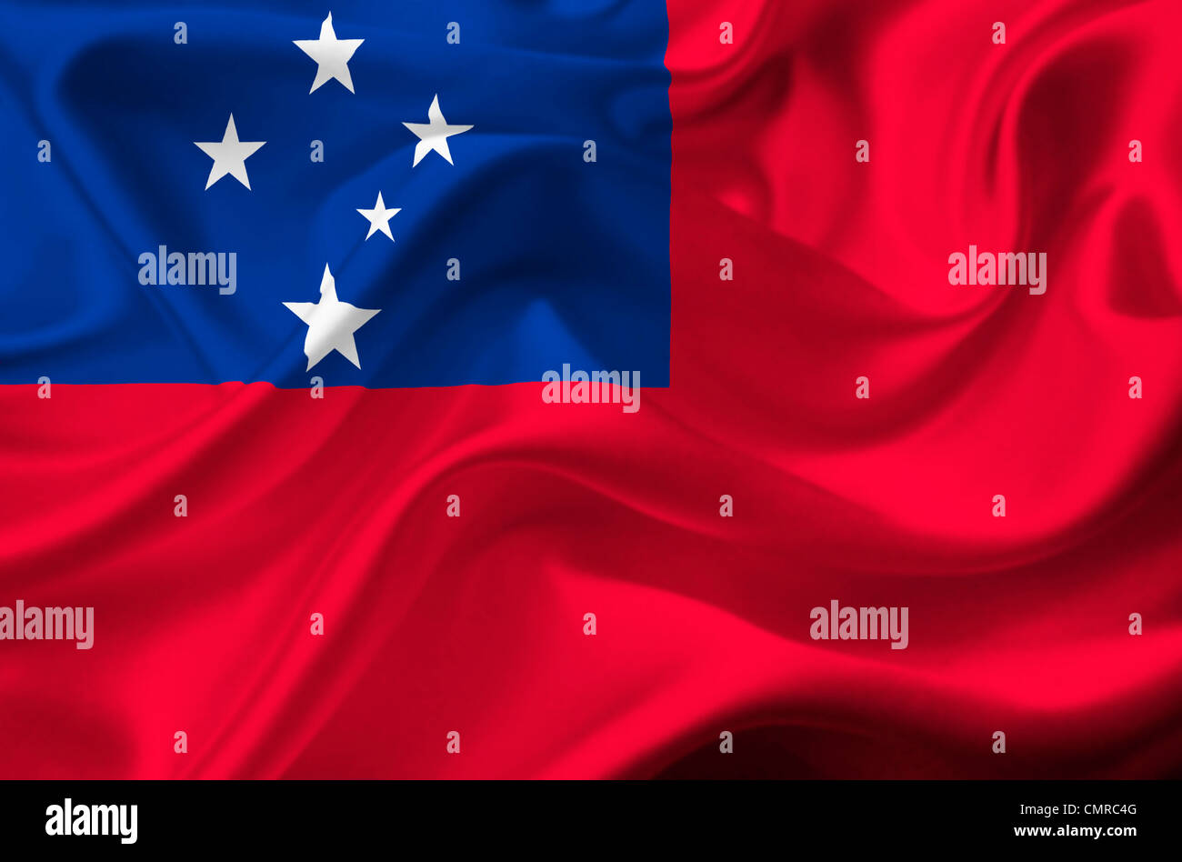 Samoa waving flag Stock Photo - Alamy