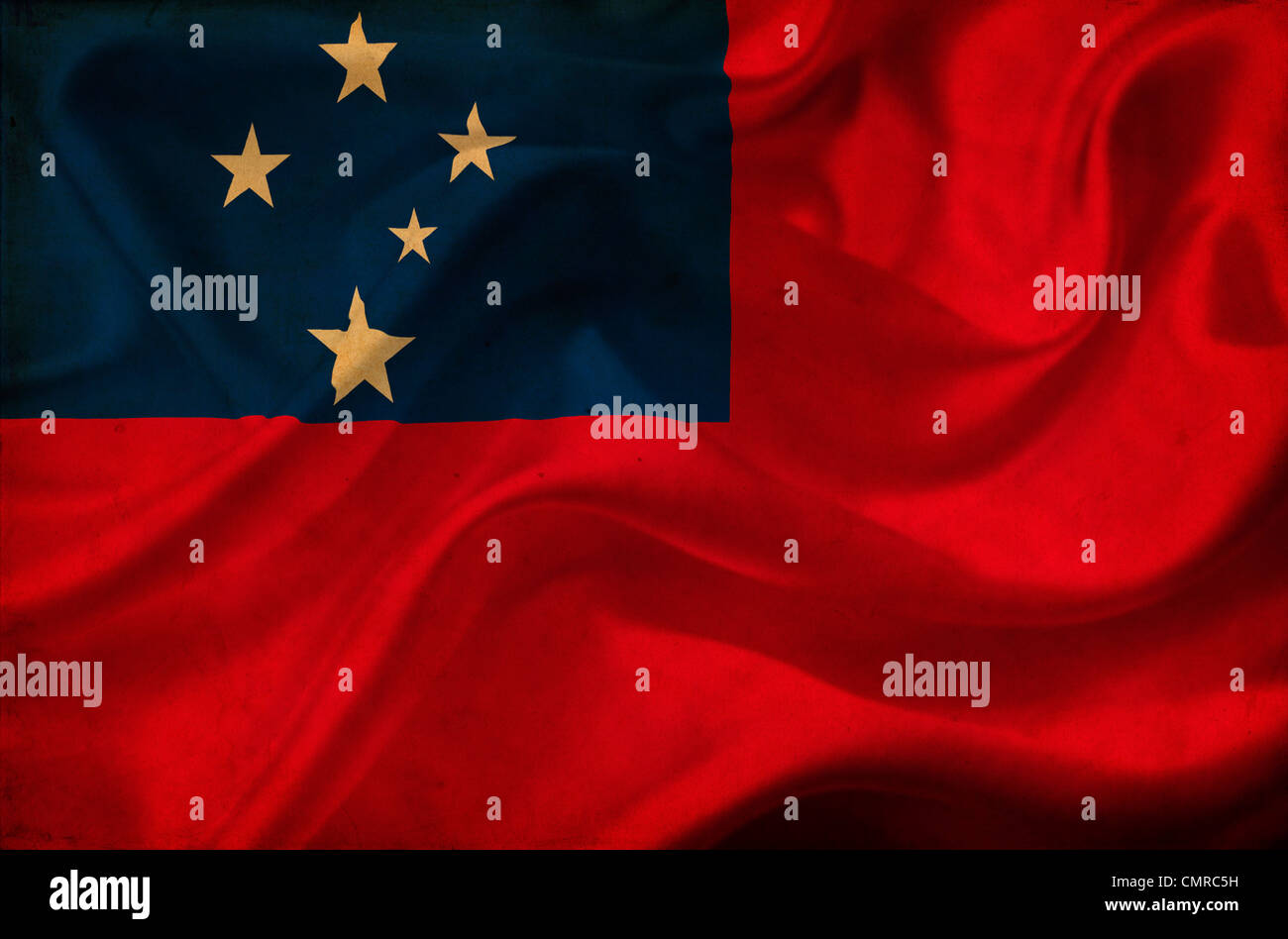 Samoa waving flag Stock Photo - Alamy