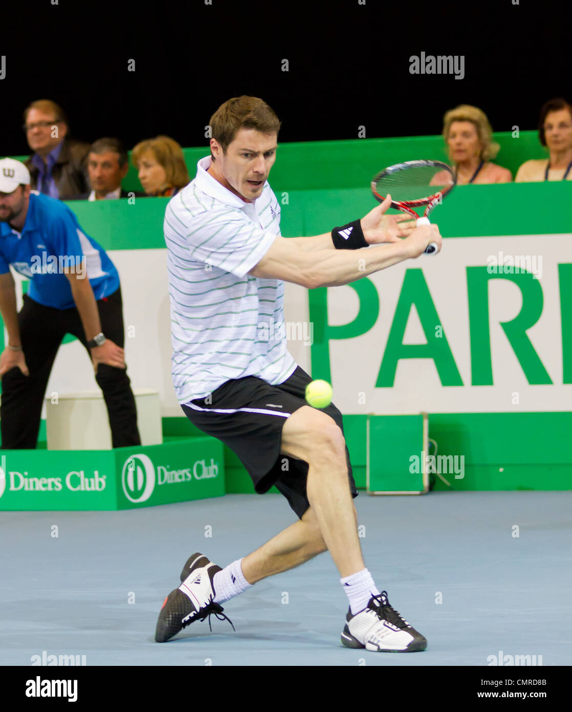 Marat Safin plays tennis for 3rd place at BNP Paribas Open Champions ...
