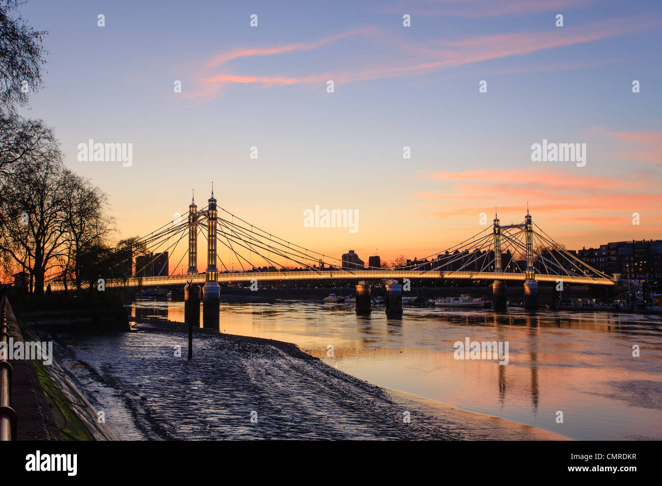 Albert bridge, London, Night view Stock Photo - Alamy