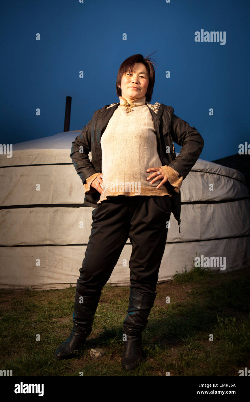 Portrait of Mongolian woman, Khovsgol, Mongolia Stock Photo - Alamy