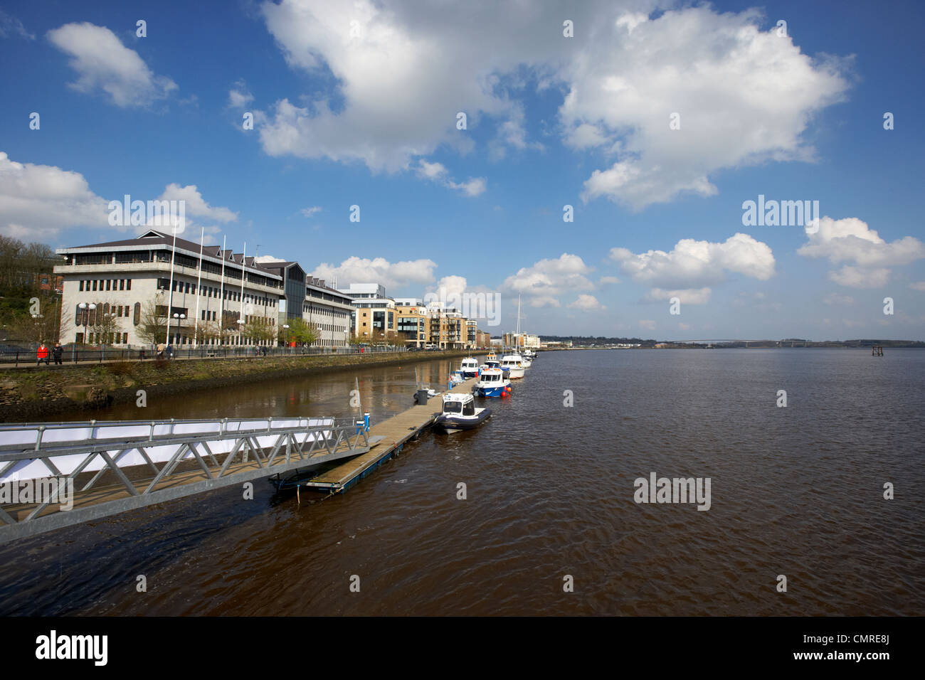 river foyle marina pontoon queens quay in front of Derry city council ...