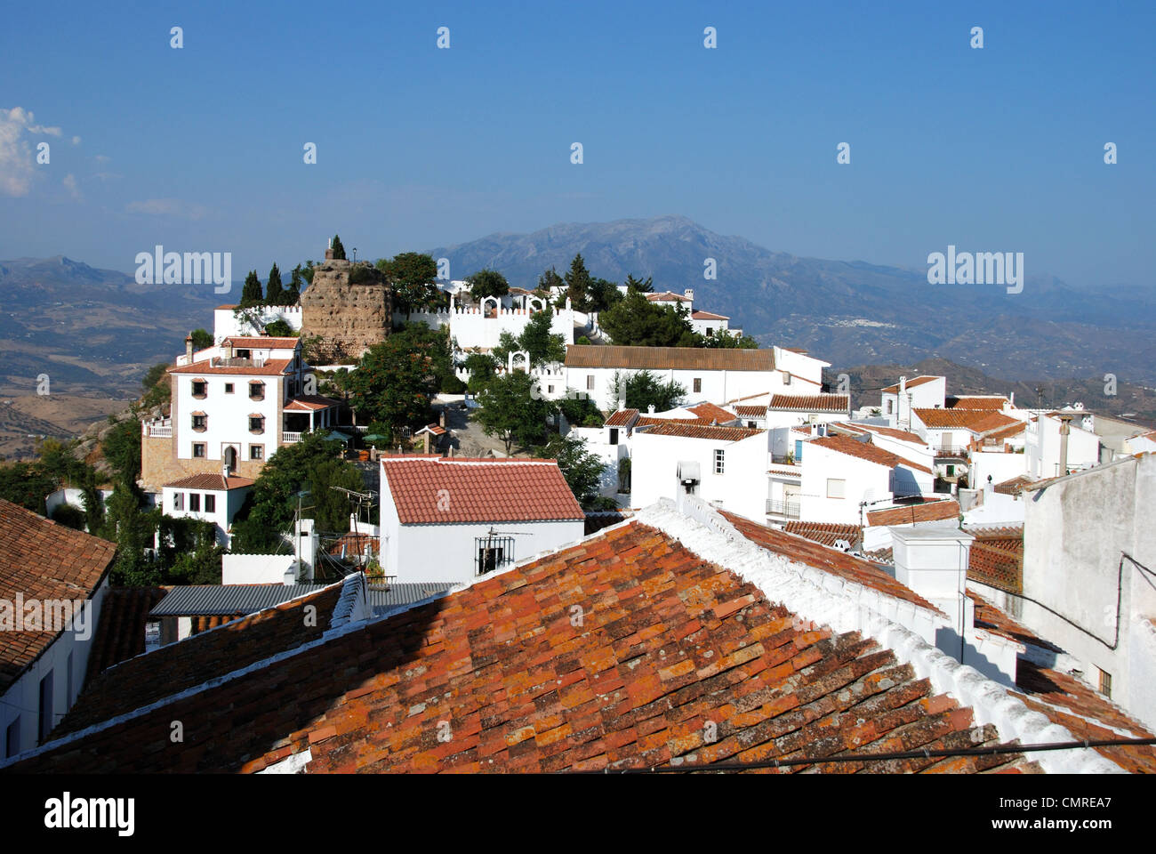 Comares spain hill village view pueblo blanco malaga hi-res stock ...