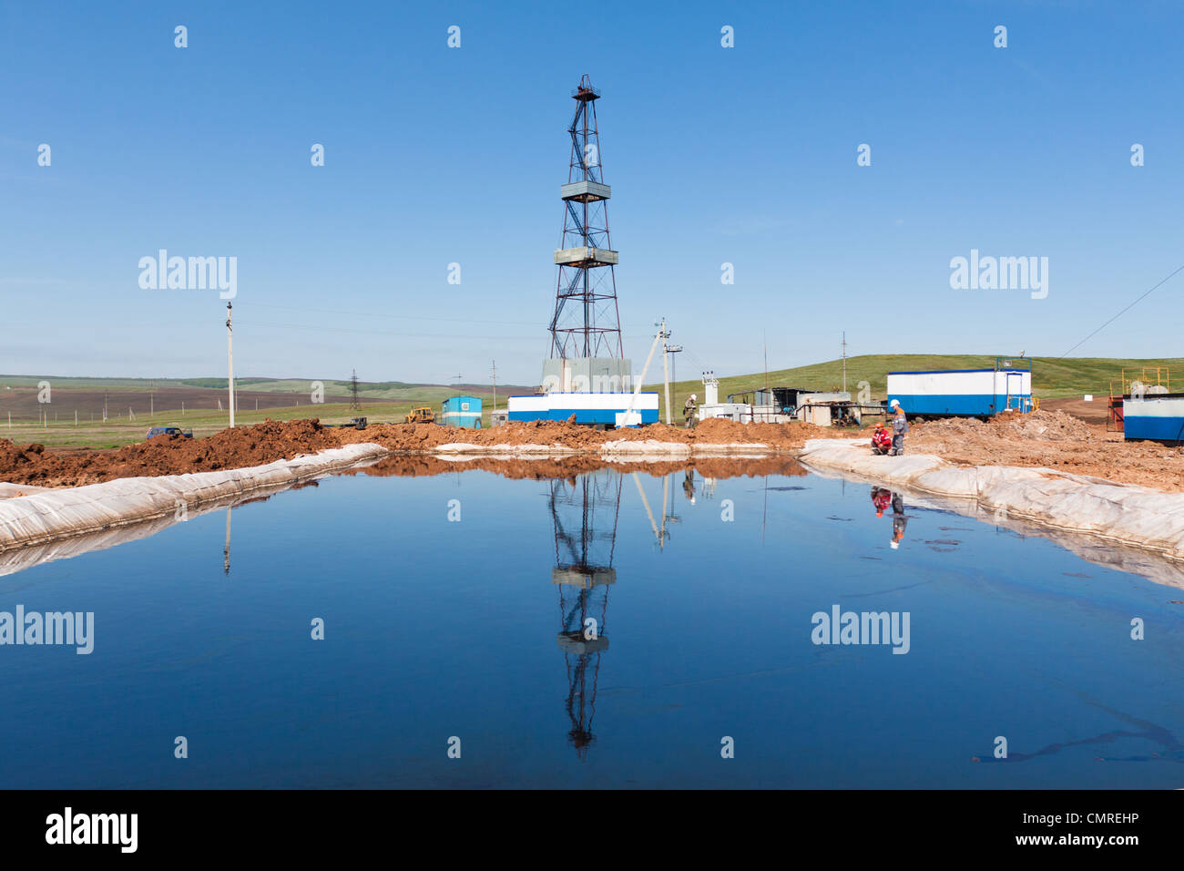 Sewage water generated during the drilling of oil wells in Russia Stock ...
