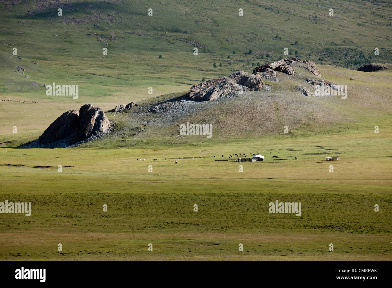 landscape of beautiful steppe in Mongolia Stock Photo - Alamy