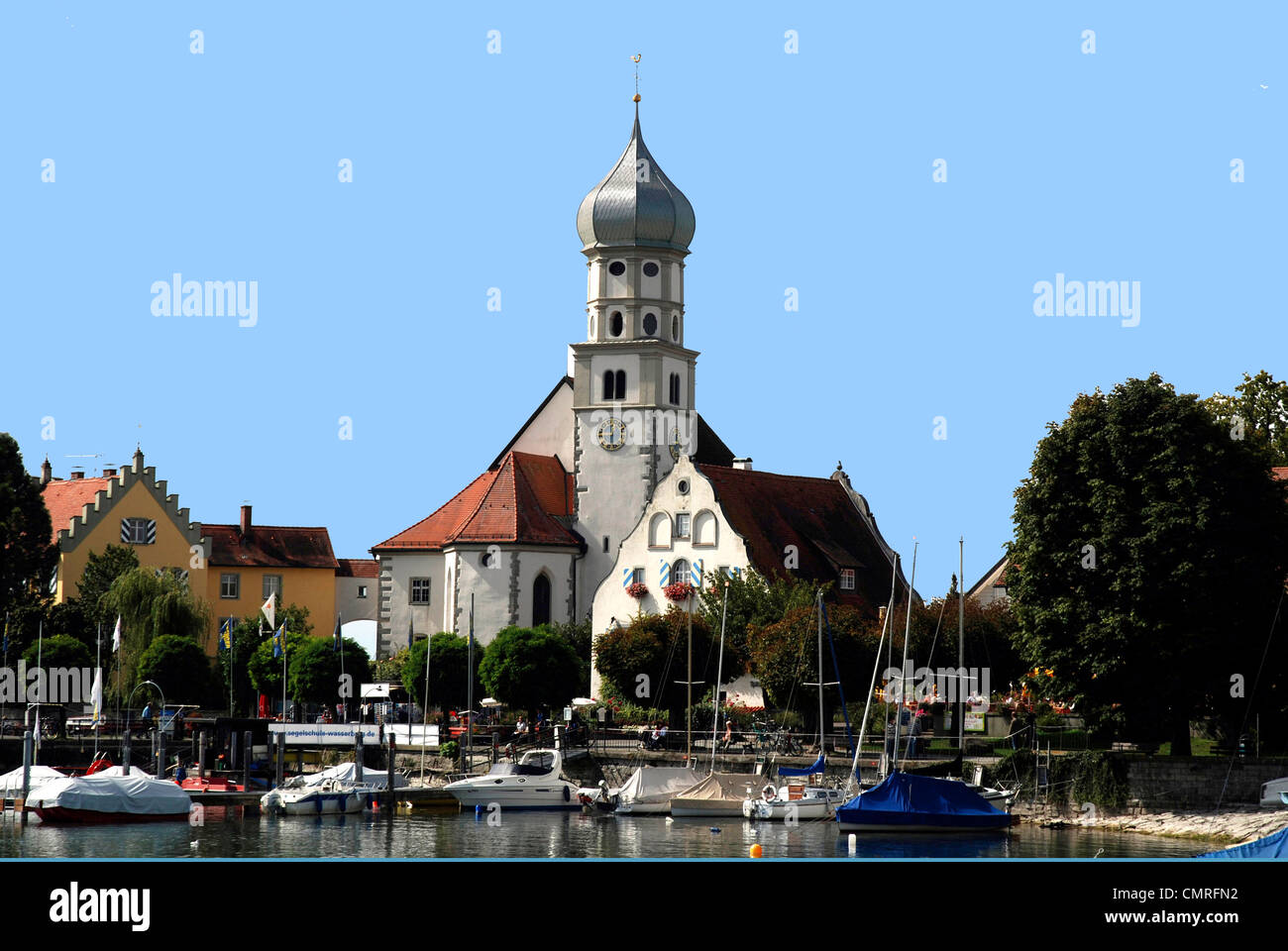 Parish church Saint Georg of Wasserburg at Lake Constance Stock Photo ...