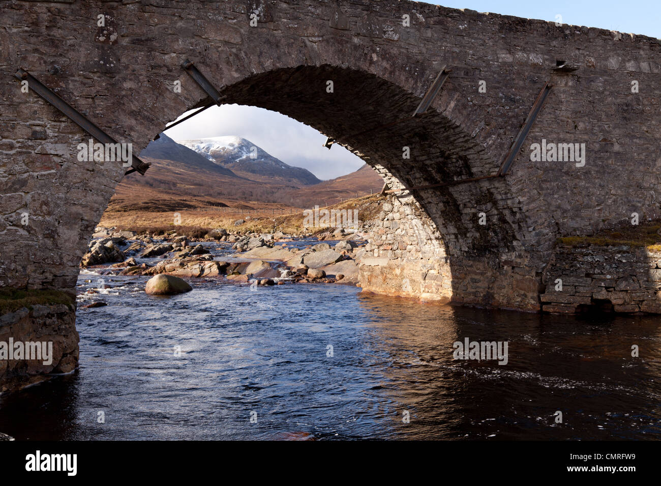 General Wade's bridge and the river Spey at Garva in the Scottish ...
