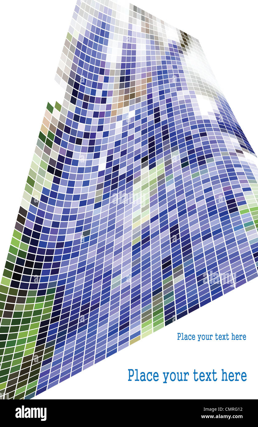 Abstract vector illustration of blue square wave mosaic Stock Photo - Alamy