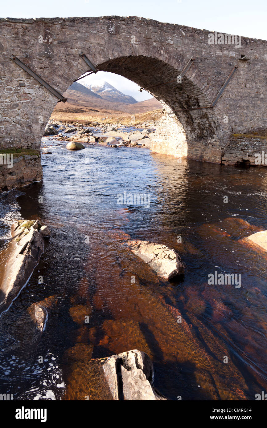 General Wade's bridge and the river Spey at Garva in the Scottish ...