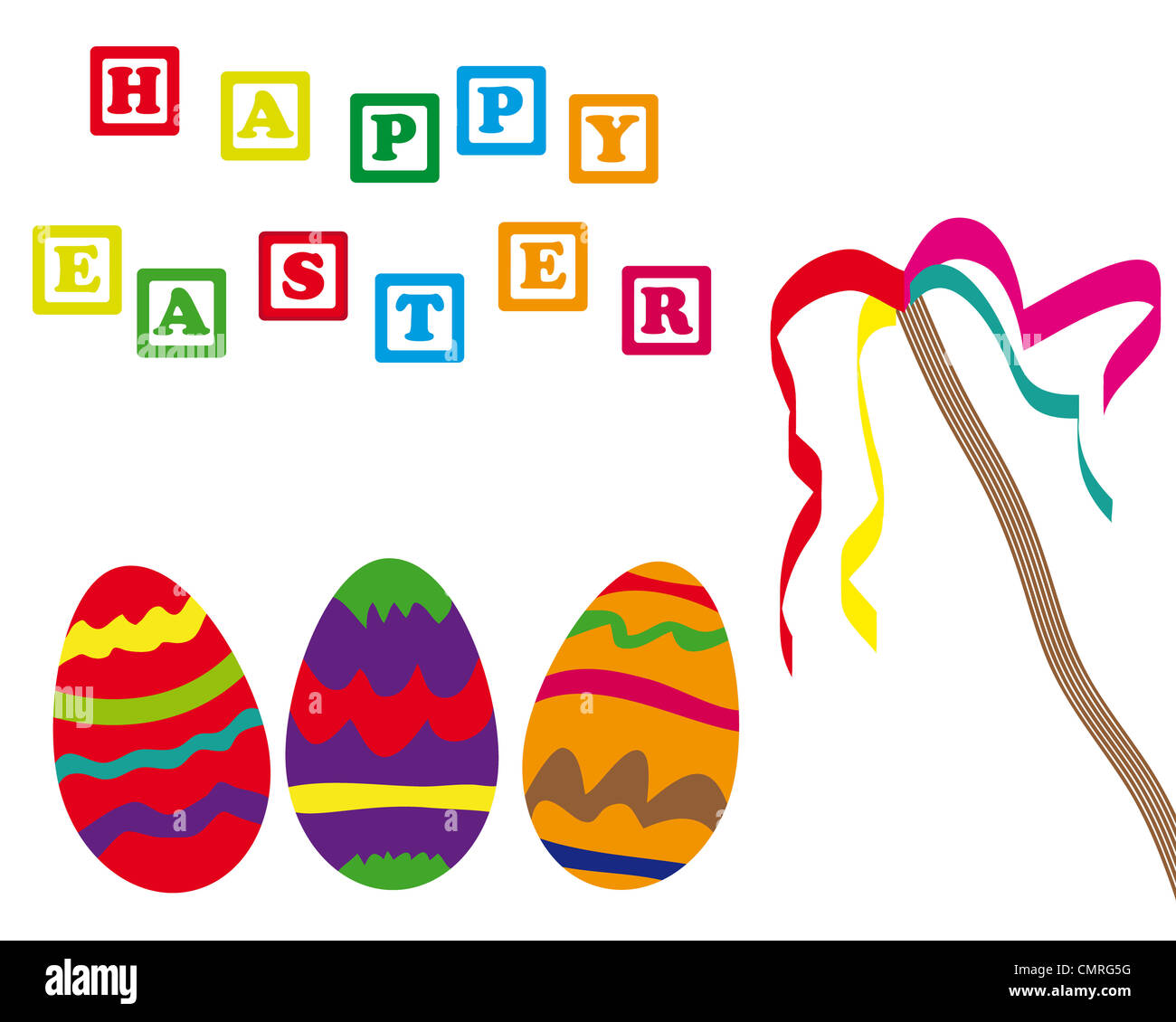 Color easter eggs and color sign Stock Photo - Alamy