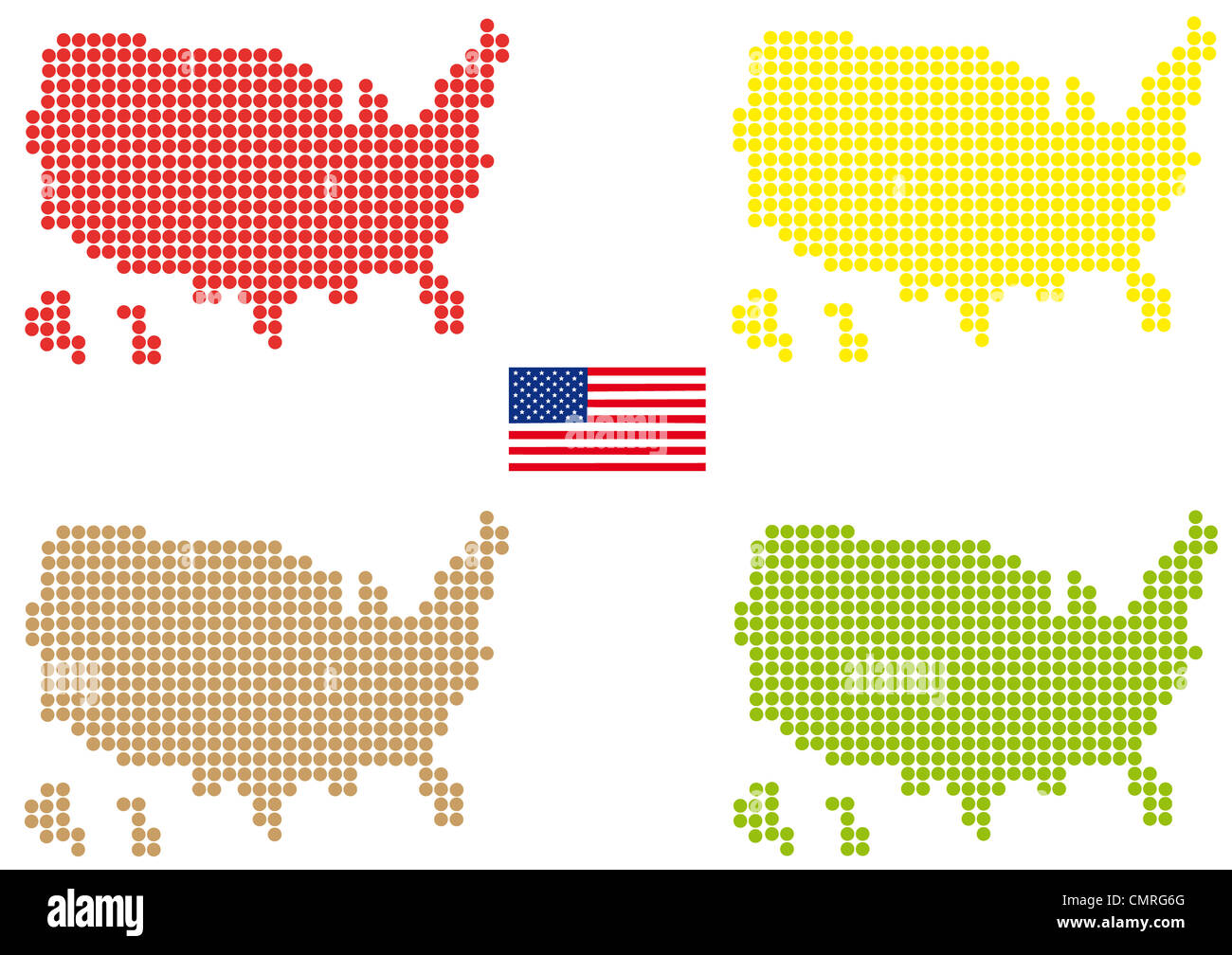 Illustration of map United States - USA Stock Photo - Alamy