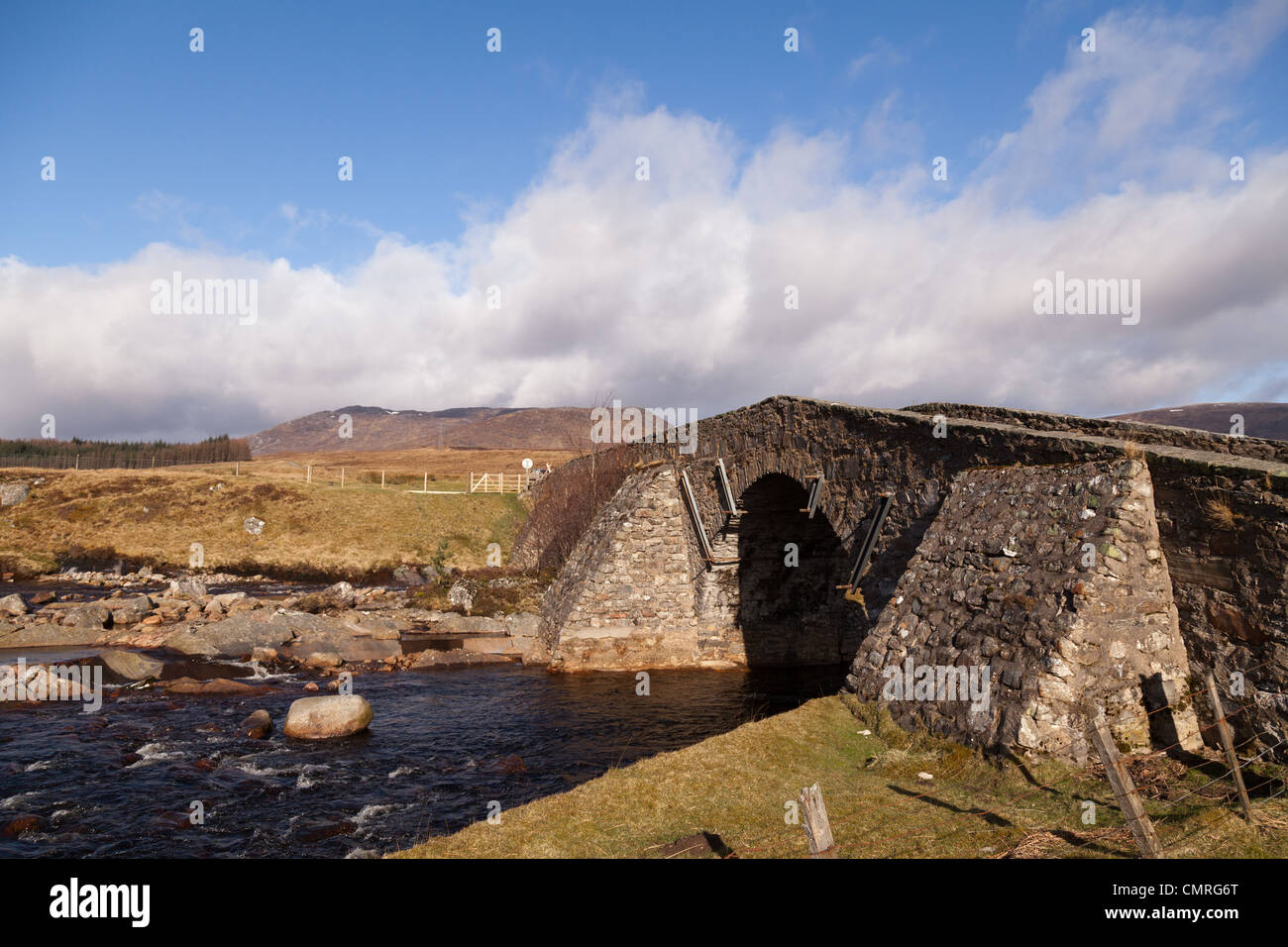 General Wade's bridge and the river Spey at Garva in the Scottish ...
