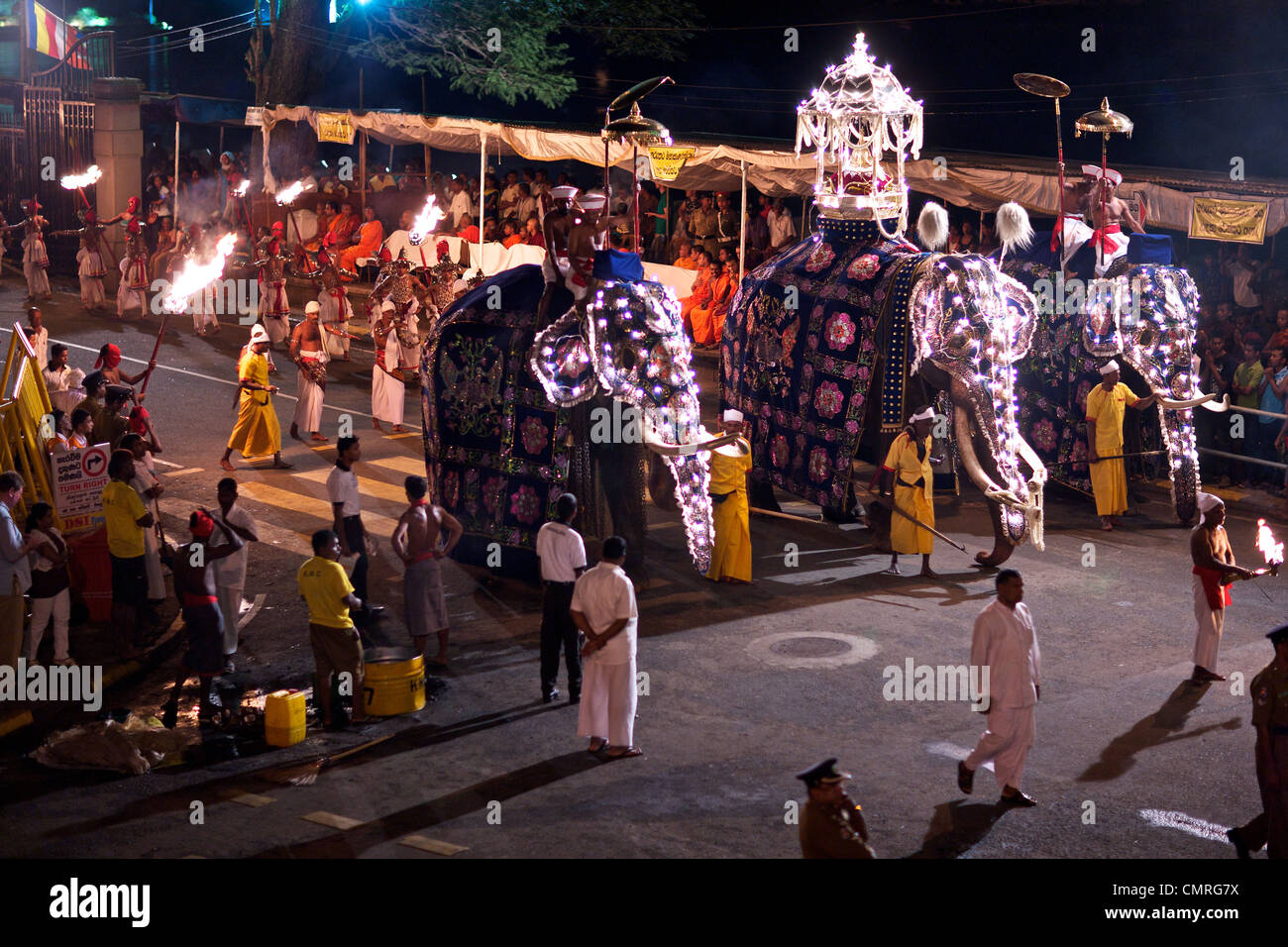 The start of the annual Esala Perahera festival and procession, Kandy ...