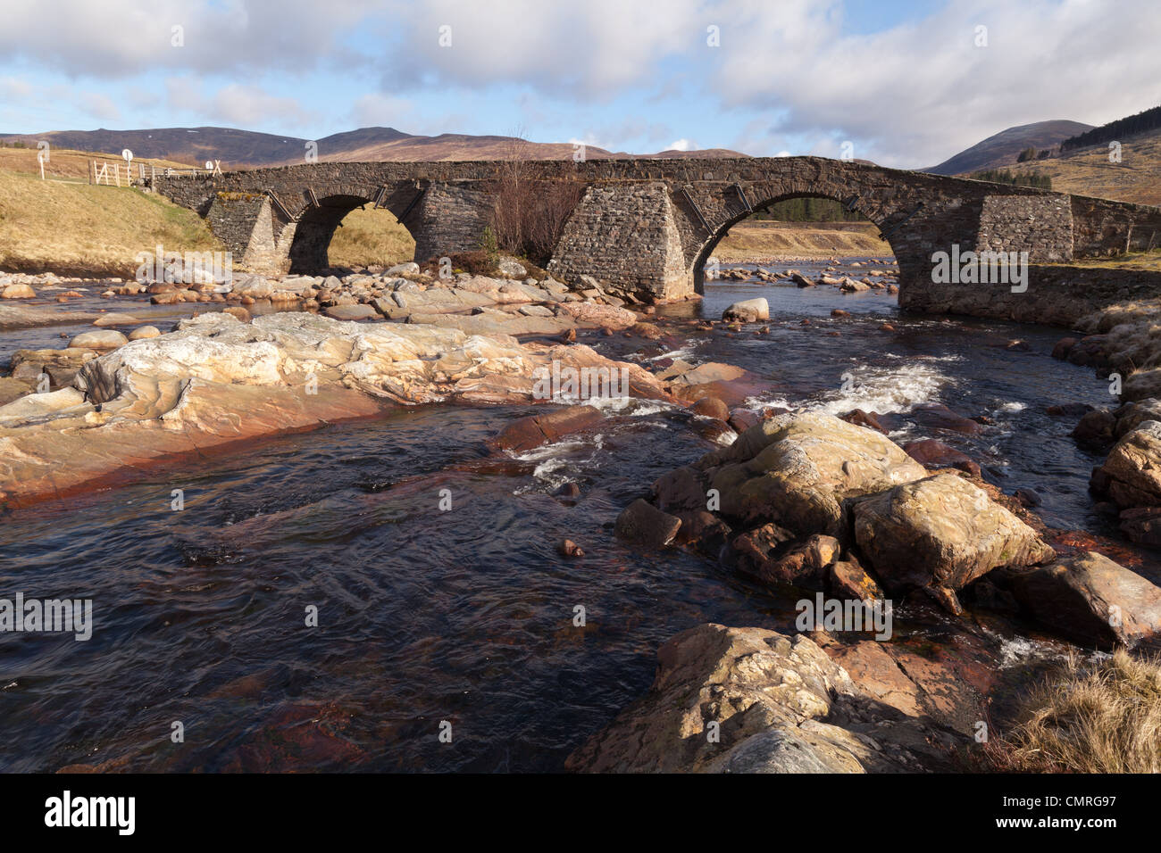General Wade's bridge and the river Spey at Garva in the Scottish ...