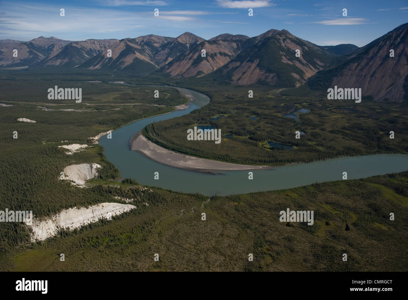 Aerial view of South Nahanni River, Nahanni National Park , Northwest ...