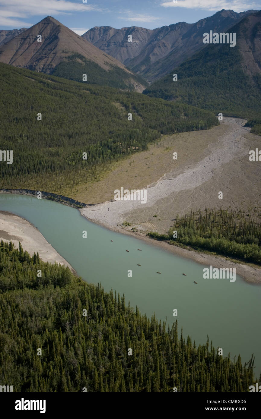 Aerial view of South Nahanni River, Nahanni National Park, Northwest ...