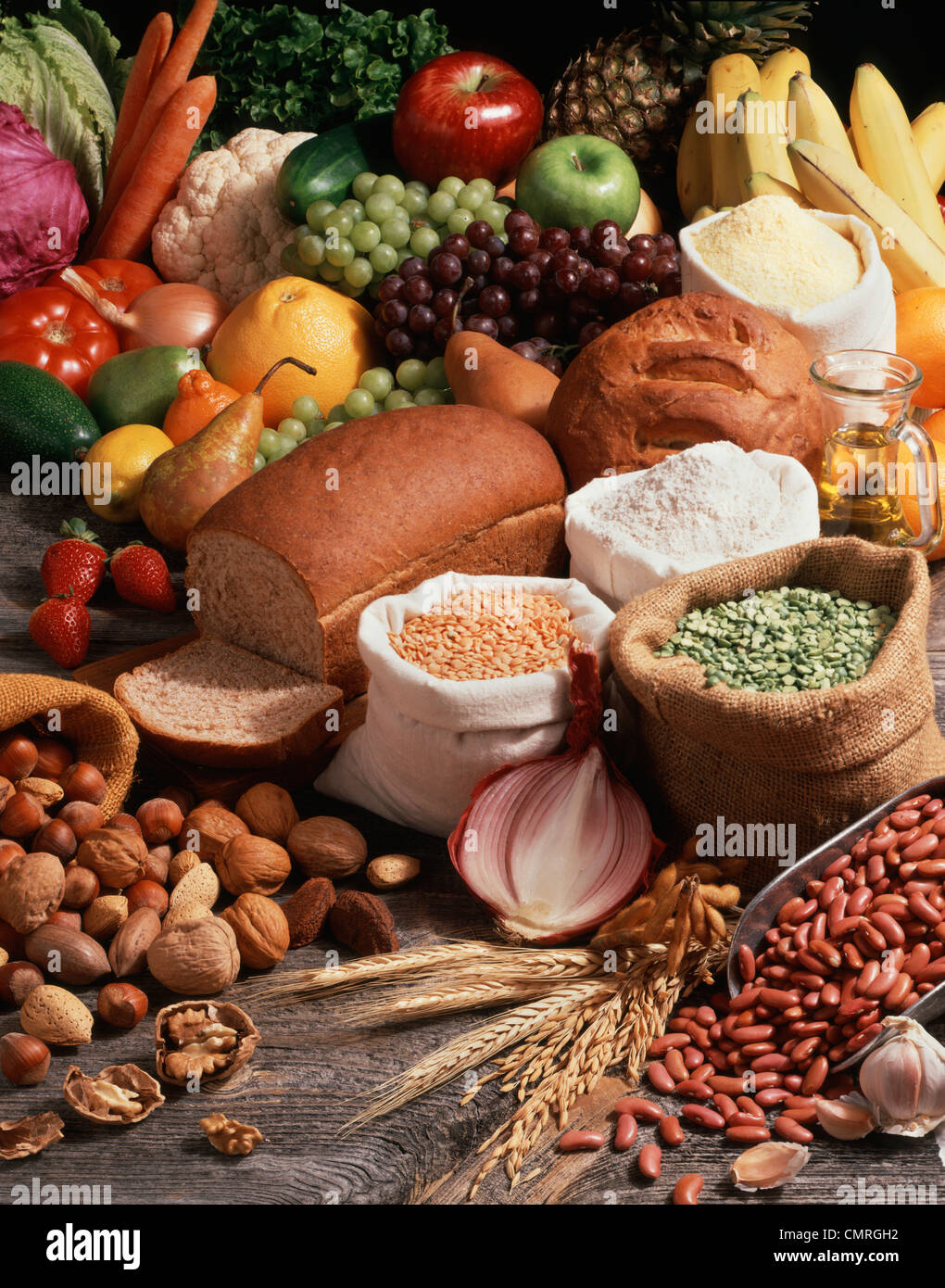 Whole grains legumes fruits vegetables High Resolution Stock ...
