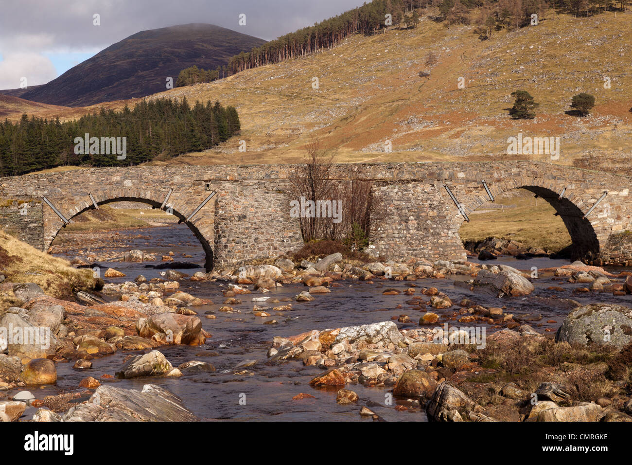 General Wade's bridge and the river Spey at Garva in the Scottish ...
